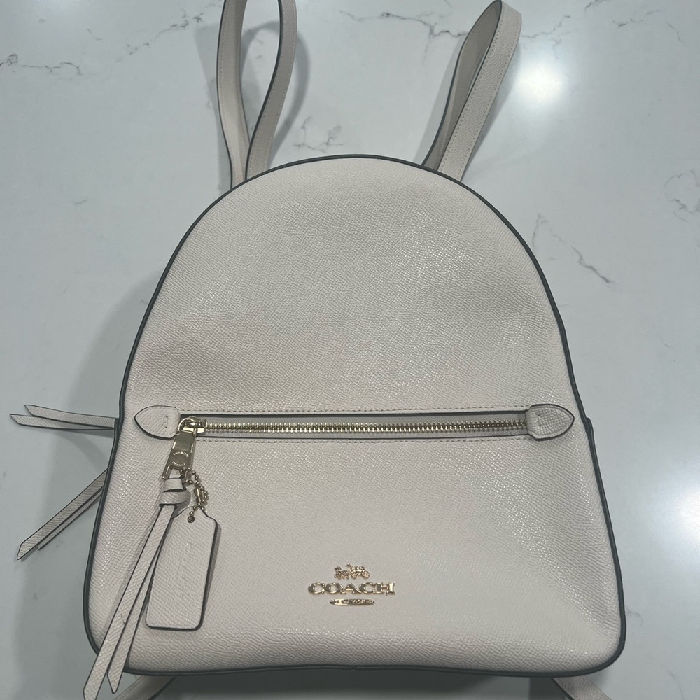 Coach Signature Style Leather Backpack Color- Chalk - Gem